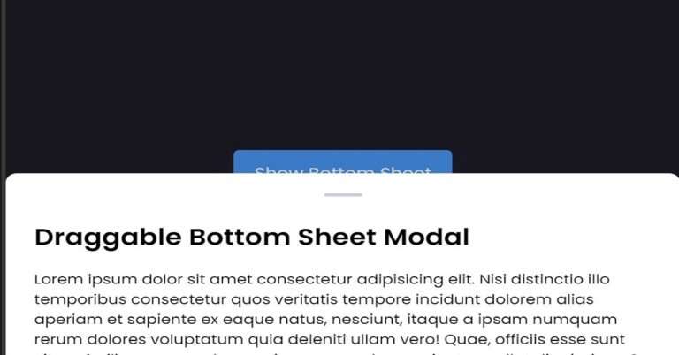How to make a Draggable Bottom Sheet Modal using CSS & JS How to make a Draggable Bottom Sheet Modal using CSS & JS